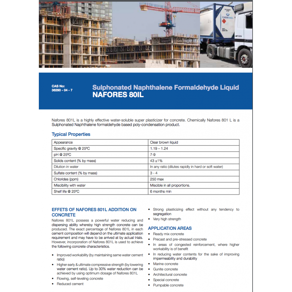 Sulphonated Naphthalene Formaldehyde - SNF Liquid/Powder